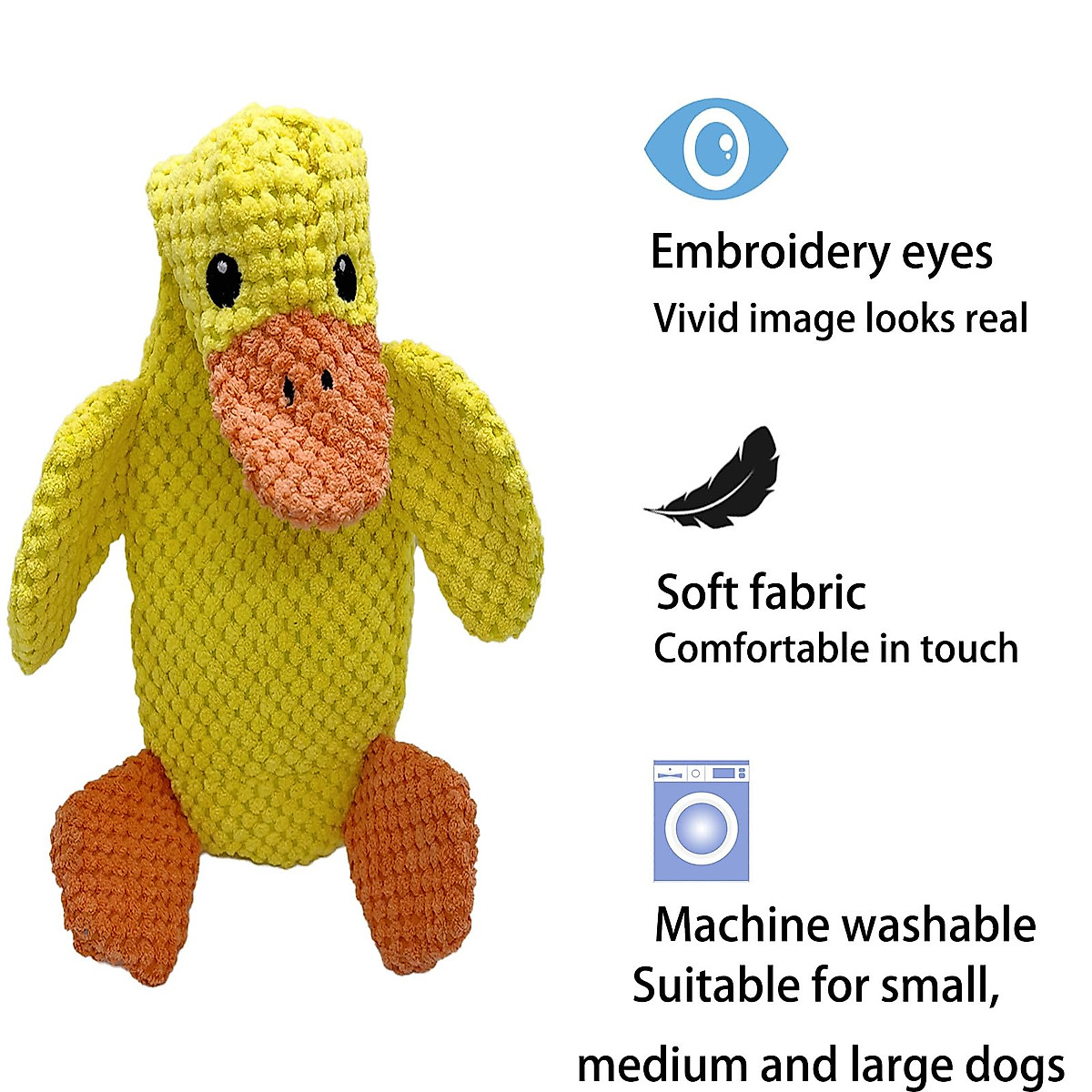 AIMETING No Stuffing Dog Toys 3 Pack, Squeaky Dog Toys for Large Dogs, Plush Toys for Aggressive Chewers Small Medium Large Breeds, Puppy Chew Toys for Teething (Pineapple Plaid)