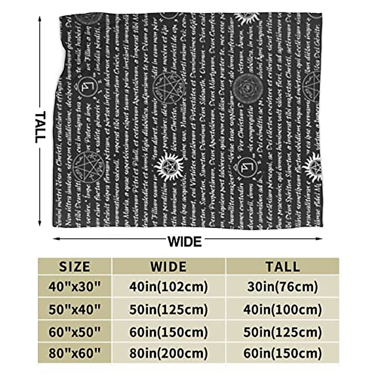Flannel Blanket Throws 30"X40" - Supernatural Inspiration Printed Throw Blanket Super Soft Warm Lightweight Blanket for Bed Sofa Couch Travel Camping