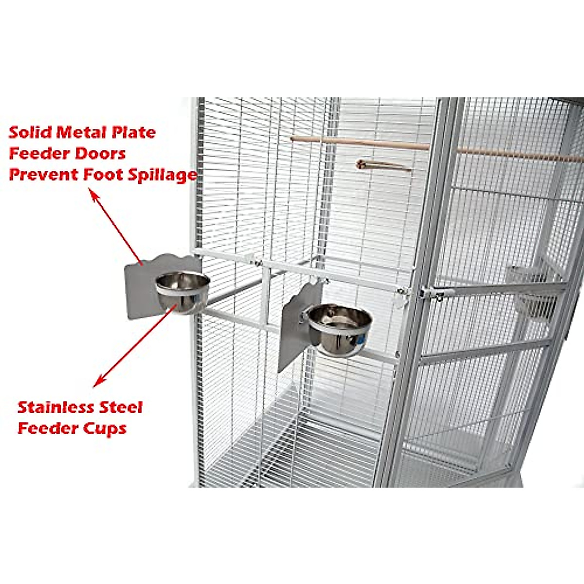 Extra Large 30" Corner Cage for Cockatiel Parakeet Budgies Parrot for Small to Medium Size Bird (White Vein)