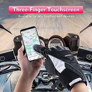 CHANGE MOORE Winter Motorcycle Gloves for Men Women Touchscreen, Superior Thermal Cotton Waterproof Winter Gloves for Riding, Climbing, Racing, Cycling