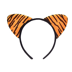 Liatunou Tiger Ear Headband,Cat Ear Headpiece, Cute Headwear for Halloween Christmas Party Favor Birthday Gift