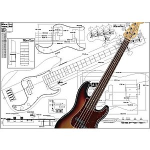 Plan of Fender Precision Bass 5 String - Full Scale Print