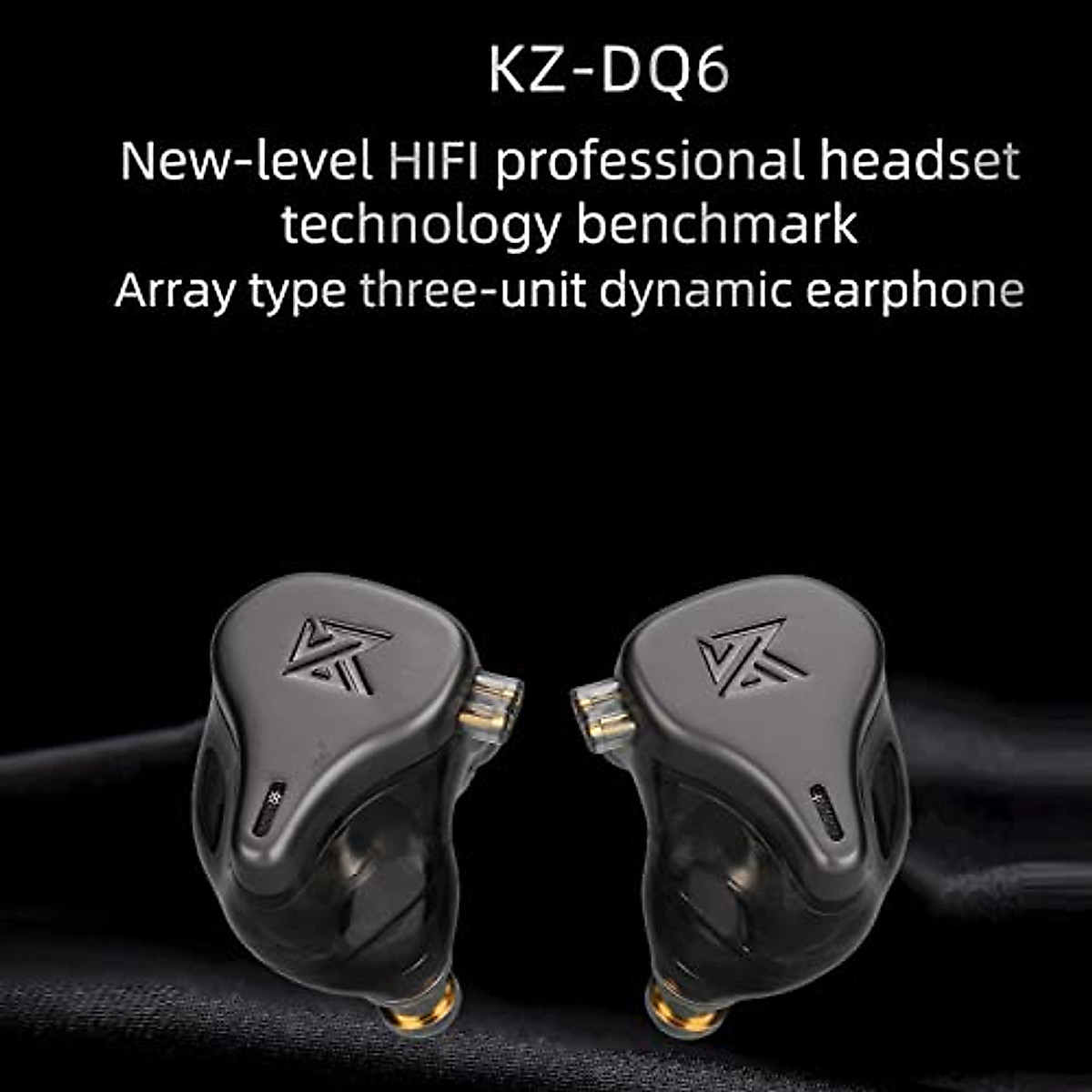 753 KZ‑DQ6 Earbuds Headphone,HiFi Stereo Noise Cancelling Wired Earbuds,10mm Dual & 6mm Single Magnetic Dynamic Unit Earphone with Detachable Cable for Gaming Sport Music