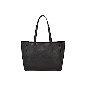 Longchamp 'Le Foulonne' Large Leather Shoulder Tote Handbag, Black