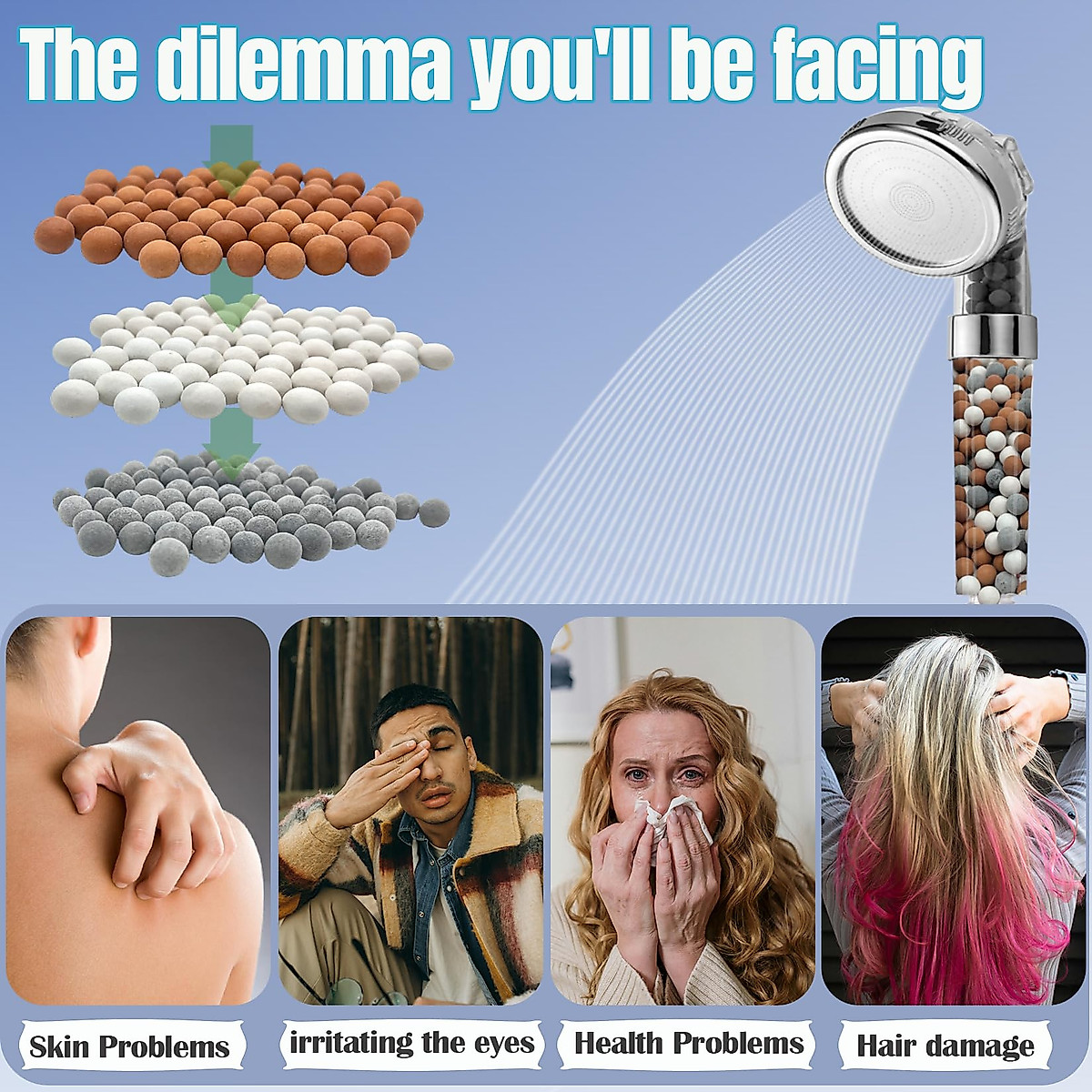 AHSNYLC 200g Shower Head Beads Refills - Mineral Shower Head Replacement,Ionic Shower Head Beads,Beaded Shower Head Filter for Filtered Shower Head