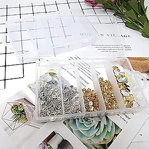 Honbay Clear Visible Plastic Fishing Tackle Accessory Box Fishing Lure Bait Hooks Storage Box Case Container Jewelry Making Findings Organizer Box Storage Container Case (M:7"x4.3"x1.2")