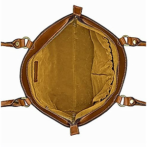 Patricia Nash Leather Michel Dome Zip Top Tote Bag Purse Shopper in Tan