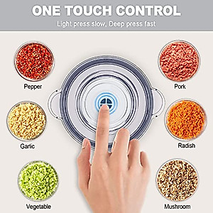 Food Chopper Electric, LINKChef Meat Grinder Electric 400W Food Processor 8 Cup 2L Stainless Steel Meat Blender Mini Food Chopper for Meat, Vegetables, Fruits and Nuts with 4 Sharp Blades