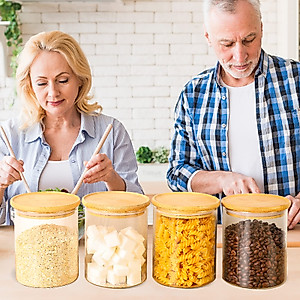 GoldArea 6 Pack Glass Jars, 24 oz Glass Food Storage Containers with Airtight Bamboo Lids, Spice, Cookie, Candy Jar, Canister Sets for Kitchen Counter, Containers for Pantry Organization and Storage