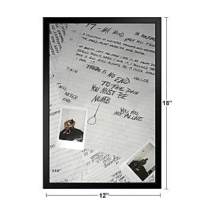 XXXtentacion 17 Album Cover Art Merch XXX Bad Vibes Forever Skins Trap Music Aesthetic Black Wood Framed Wall Art 14x20