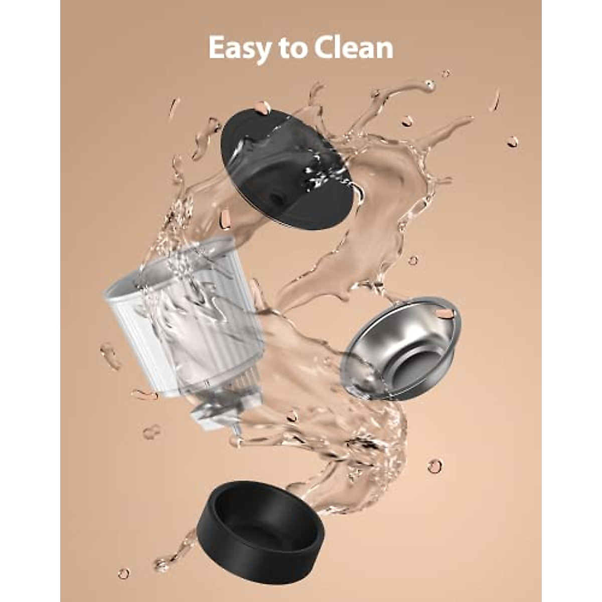 Petory Timed Automatic Cat Feeders - 4L Programable Dry Food Dispenser for Cats and Small Medium Dogs 6 Meals with Desiccant Bag Dual Power Supply 10S Voice Recorder