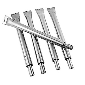 BBQration Stainless Steel Replacement Kit for Broil King 9635-84, 5-Pack 15 7/8" Heat Plates Shield and 15 13/16" Tube-in-Tube Burner Replacement for Broil King Baron 9615-54, 9235-27 and More