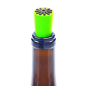 Starburst Silicone Bottle Stopper and Wine Preserver Multi Colored Corks By True