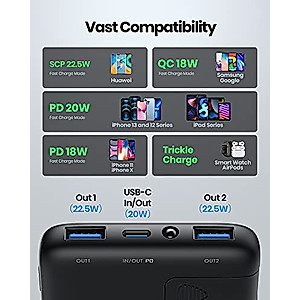INIU Portable Charger, 22.5W 10500mAh USB C in/Out Power Bank, Fast Charging PD3.0 QC4+ Battery Pack, Slim Portable Phone Charger for iPhone 14 13 12 11 X Pro Samsung S22 S21 Google LG AirPods iPad