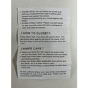 ALBATROSS Classic Multifunction Pocket Folding Knife with Bottle Opener、Glass Hammer and Rope Cutter, Satin Coated Blade and Aluminum Handle，AS-23265 (Black)