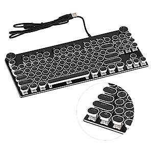 01 02 015 87 Keys Keyboard, Gaming Keyboard Ergonomic Design Plug and Play Portable Durable 87 Keys Layout for Office for Home