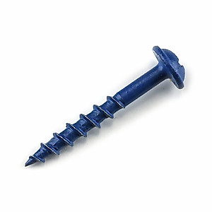 Kreg SML-C125B-1200 Blue Kote Weather Resistant Pocket Screws, 1 1/4-Inch #8 Coarse Thread, Maxi-Loc Head, (1200 Count)