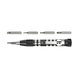 Kershaw TX-Tool (TXTOOL); 4.8 in. Single-Position Multifunction Magnetic Bit Driver; Includes T-6, T-8, T-10, 2 Phillips and Slotted Screwdriver Bit; 1.1 oz., Black