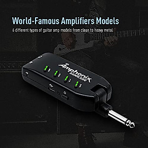 SONICAKE Guitar Headphone Amp Plug-In USB Rechargable Portable Pocket Guitar Amplifier With Bluetooth Multi-Effects Clean Overdrive Distortion Modulation Delay and Reverb