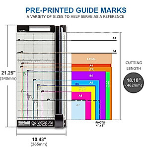 Carl 18 inch DC-2A3N Premium Rotary Paper Trimmer, Metal Base, 15 Sheet Cutting Capacity.
