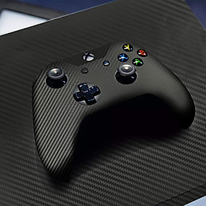 CM Carbon Fiber Protective Skin Decal Sticker Cover Vinyl Skin Wrap for Xbox One X Console and Remote Controllers