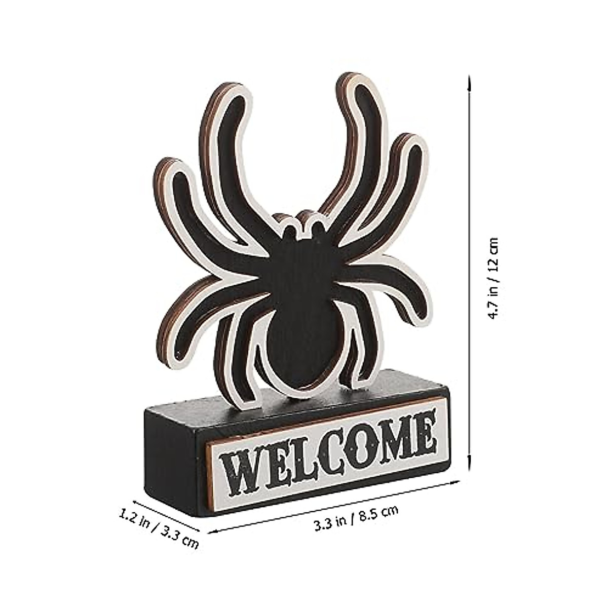 ABOOFAN Halloween Wood Table Decor Black Bat Spider Wooden Cutouts Figurine Wood Welcome Sign Haunted House Party Table Decor