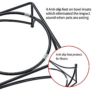 FOREYY Elevated Cat Bowls with 2 Ceramic Bowls and 2 Stainless Steel Bowls,Raised Cat Food Water Bowl with Iron Stand,Porcelain Pet Dishes for Cats and Small Dogs,16 Ounces,Dishwasher Safe