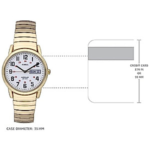Timex Men's T20471 Easy Reader 35mm Gold-Tone Stainless Steel Expansion Band Watch