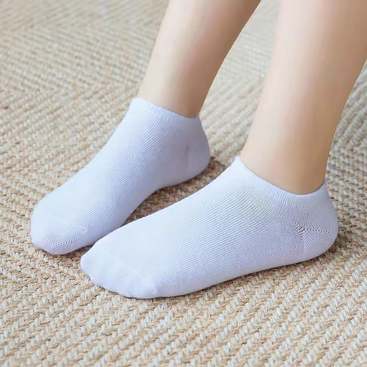 WAFUZI Toddler Kids Ankle Socks Low Cut Athletic Half Cushioned Socks for Little Big Boys Girls Kids 20 Pairs Soft Socks 4-6Years