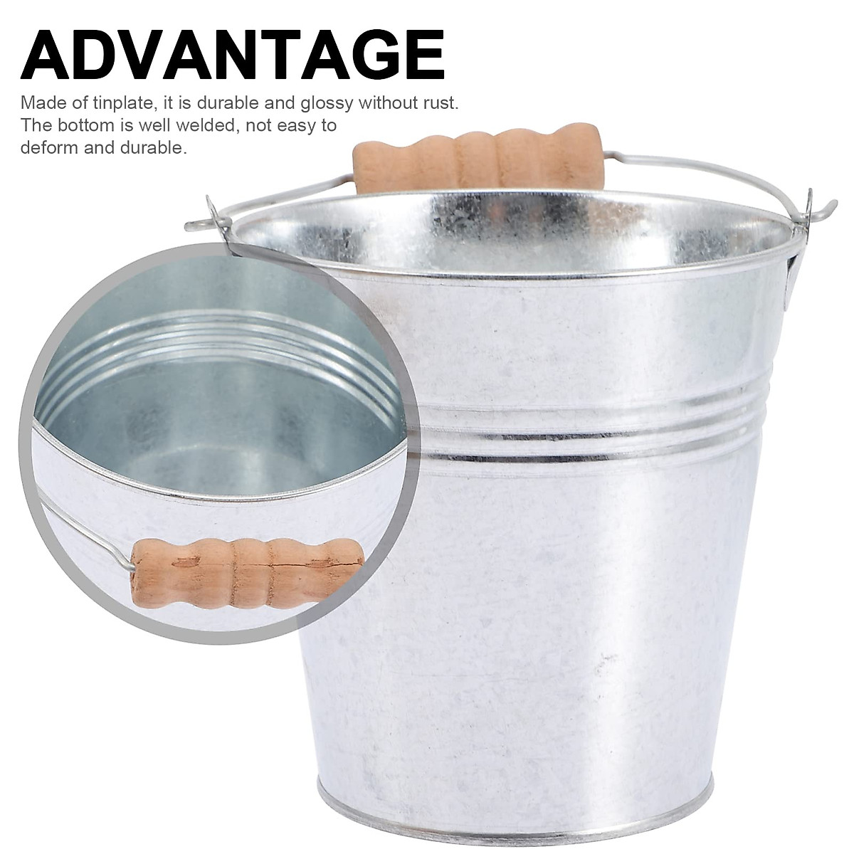 Zerodeko 6Pcs Small Metal Bucket Ice Bucket Milk Can French Fries Holder Snack Candy Nut Storage Bucket Mini Tin Pails for Party Favors