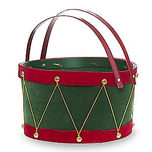 The Lucky Clover Trading Holiday Drum Swing Handle, Green with Red Basket