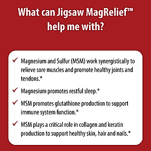 Jigsaw Health MagRelief | Ultra Pure Magnesium Lotion | with Zechstein Magnesium Chloride and OptiMSM | Fragrance Free | 5 Ounces