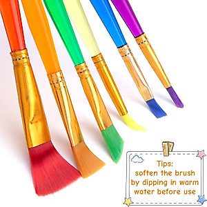 BigOtters Painting Brushes, 45PCS Kids All Purpose Paint Supplies Include Paint Cups with Lids Palette Tray Multi Sizes Paint Brush Set for Kids Gifts School Prizes Art Party