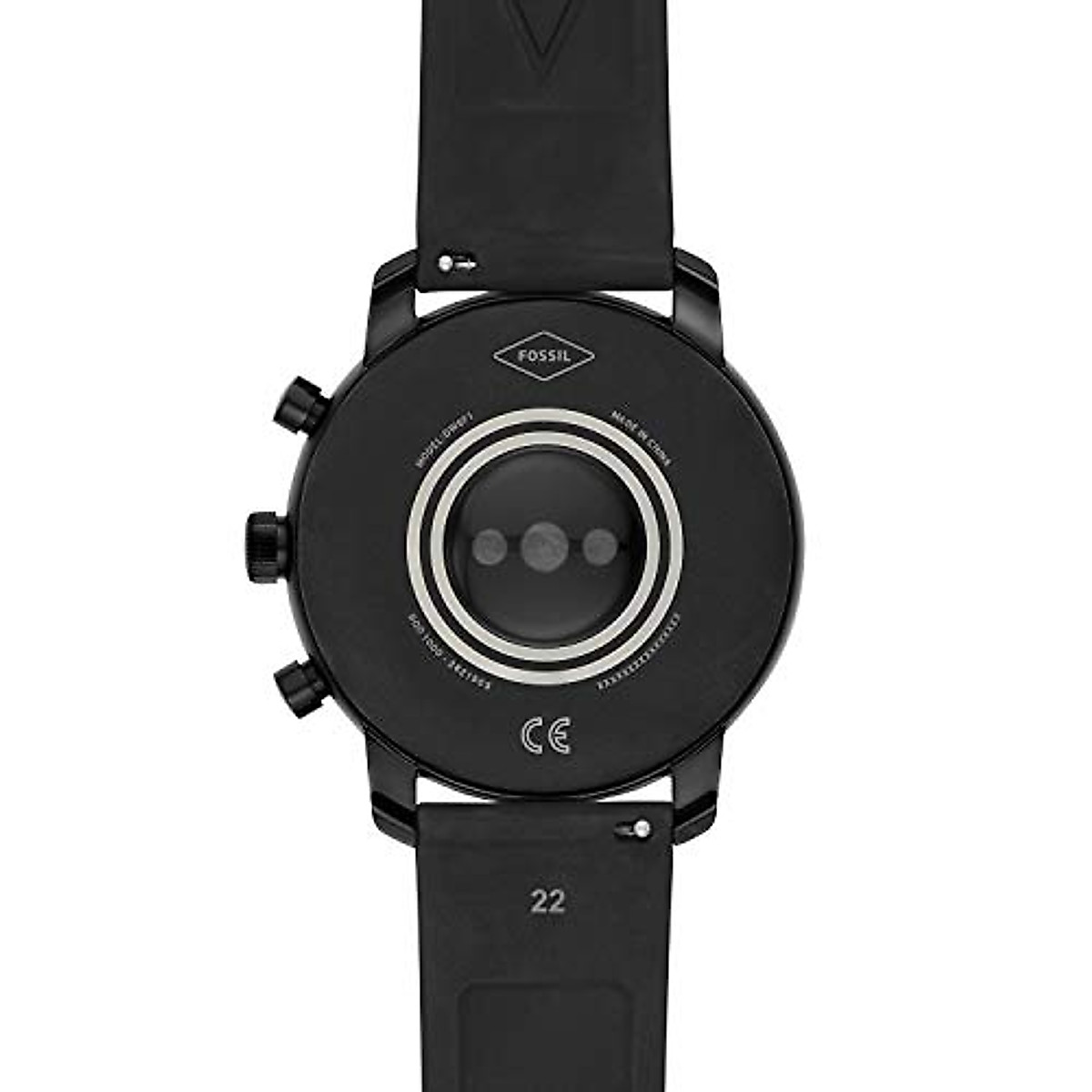 Fossil Men's Gen 4 Explorist HR Heart Rate Stainless Steel and Silicone Touchscreen Smartwatch, Color: Smooth Black (Model: BQD1000)