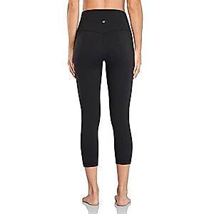 HeyNuts High Waisted Yoga Capris Leggings for Women, Buttery Soft Workout Cropped Pants Compression 3/4 Leggings 21'' Black XS(0/2)