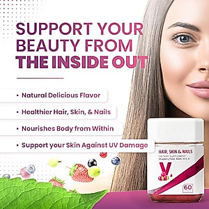 V ITAMINA Hair Skin and Nails Gummies - Nail Growth Treatment, Hair Vitamins for Hair Loss for Women with Biotin, Vitamin C&E - 60 Count, 1 Month Supply