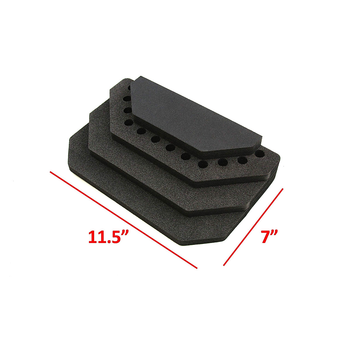 Polar Whale 3 Makeup Lipstick Stands Organizer Tray Pyramid Washable Waterproof Insert for Lipstick Nail Polish Home Bathroom Bedroom Office 11.5 x 7 x 2.25 Inches Black