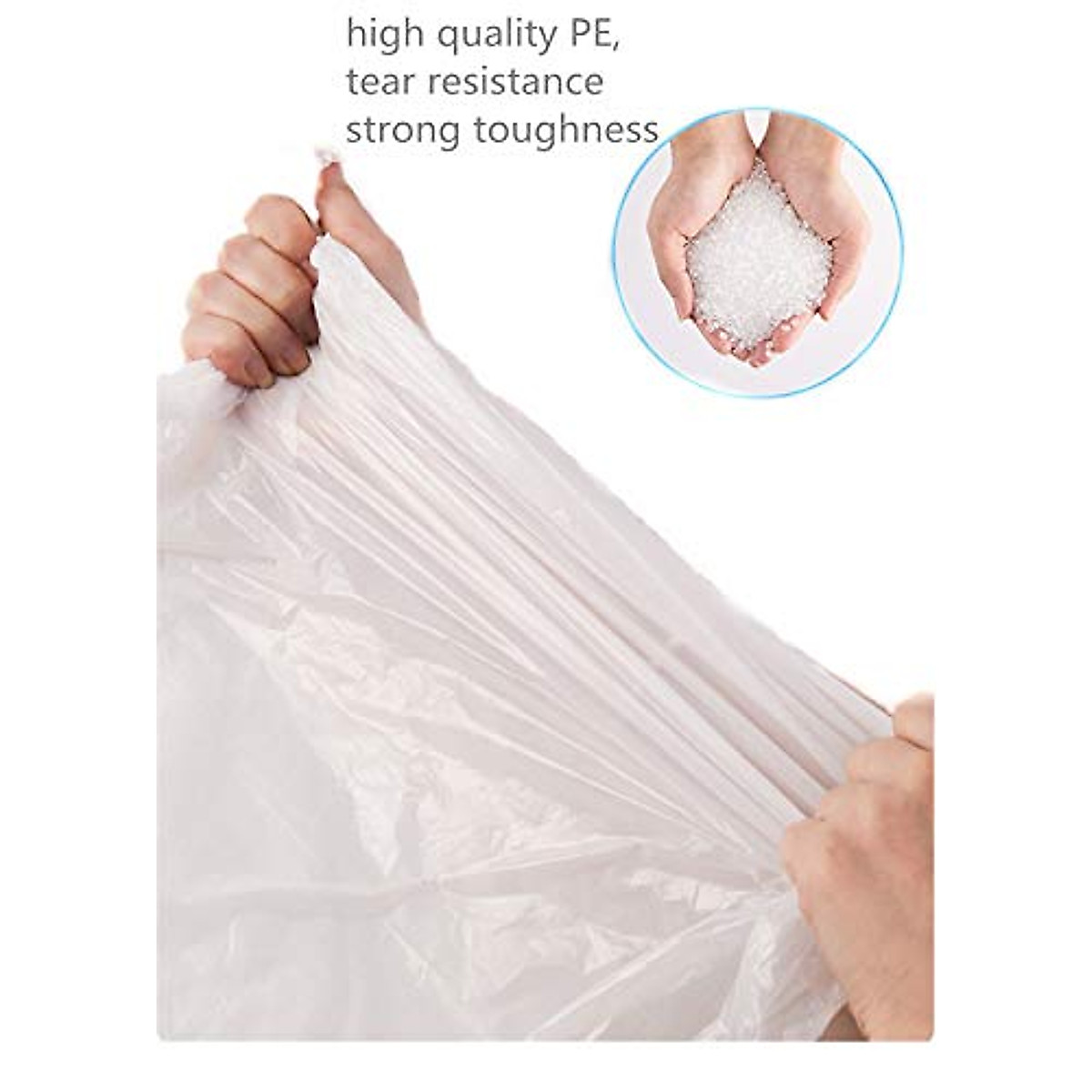 Strong Kitchen Trash Bags Drawstring 4 Gallon Garbage Bags Unscented Wastebasket Bin Trash Can Liners Small Trash Bag for Kitchen,Bathroom,Bedroom,Home,Office,car(Pure white)