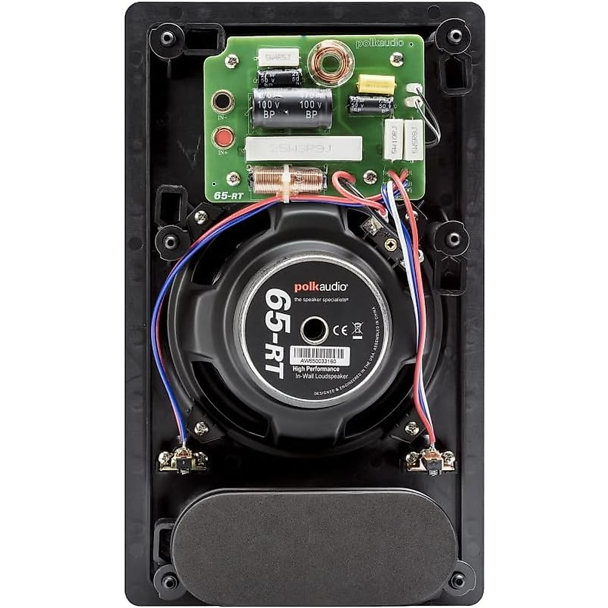 Polk Audio 65-RT in-Wall Speakers with 6.5" Driver - The Vanishing Series | 2 Speakers | Use as Left/Right Front Speakers, Stealth Side or Rear Surrounds | White, Paintable Grilles