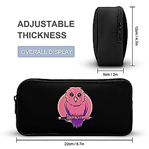 Owl Sunset Sword Pencil Case Pencil Pouch Coin Pouch Cosmetic Bag Office Stationery Organizer