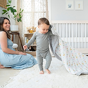 aden + anais Essentials 3-Piece Crib Bedding Set, Baby Bedding Bundle, Cotton Blanket, Crib Sheet, Crib Skirt, Alphabet Animals