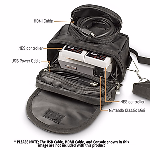 Orzly Essentials Accessory Pack for Nintendo NES Classic (NES Mini) - Accessories Bundle Includes 2X Control Pads, 2X Cable Extension Leads for Controllers and 1x Travel Bag (Console Not Included)