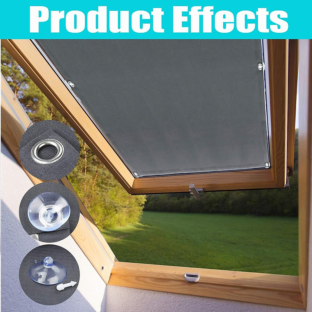 ZHhan Blackout Roof Skylight Blind Window Curtain for Velux F06 206 Roof Windows with Sucker UV Protection Without Drill and Easy InstallationSucker