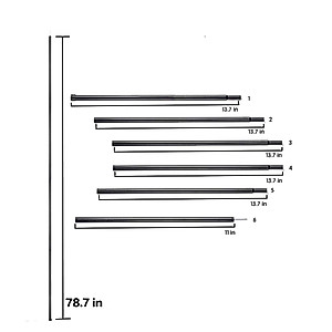Adjustable Tarp Pole Canopy Pole Set of 2 for Shelters,Awnings,Camping Tarps (Black)