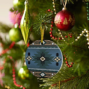 Western Southwest Ornament Thanksgiving Christmas Ornaments,Personalized Pendant for Halloween Xmas Thanks Day Indoor Outdoor Home Decor,Women/Men Gifts Decoration,Native American Indian Tribal Ethnic