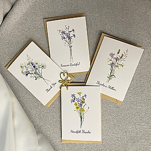 doradubo 24 Pack Thank You Cards with Envelopes Floral Thank You Cards Bulk for Wedding/Bridal & Baby Shower/Business/Graduation