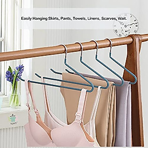 YQMY Pants Hangers Slack/Trousers Hangers 10 Pack, Open Ended Design Space Saving Slim Strong and Durable Anti-Rust Chrome Metal Hangers (Black Heavy Duty)