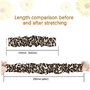 200Pcs Compatible for 3Plus Callie Band, Blueshaw Fabric Elastic Scrunchie Elastic Watch Band Women Cute Replacement Straps for 3Plus Callie Hybrid SmartWatch (Leopard Print)
