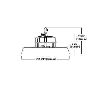 Metalux 13 in. Round 400-Watt Equivalent Integrated LED White High Bay Light