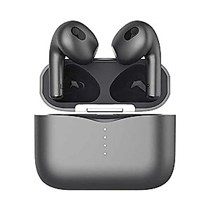 IMIKI T11 Bluetooth 5.3 Earbuds Wireless Headphones with Wireless Charging Case, Built in Mic Headset for Sports, Grey